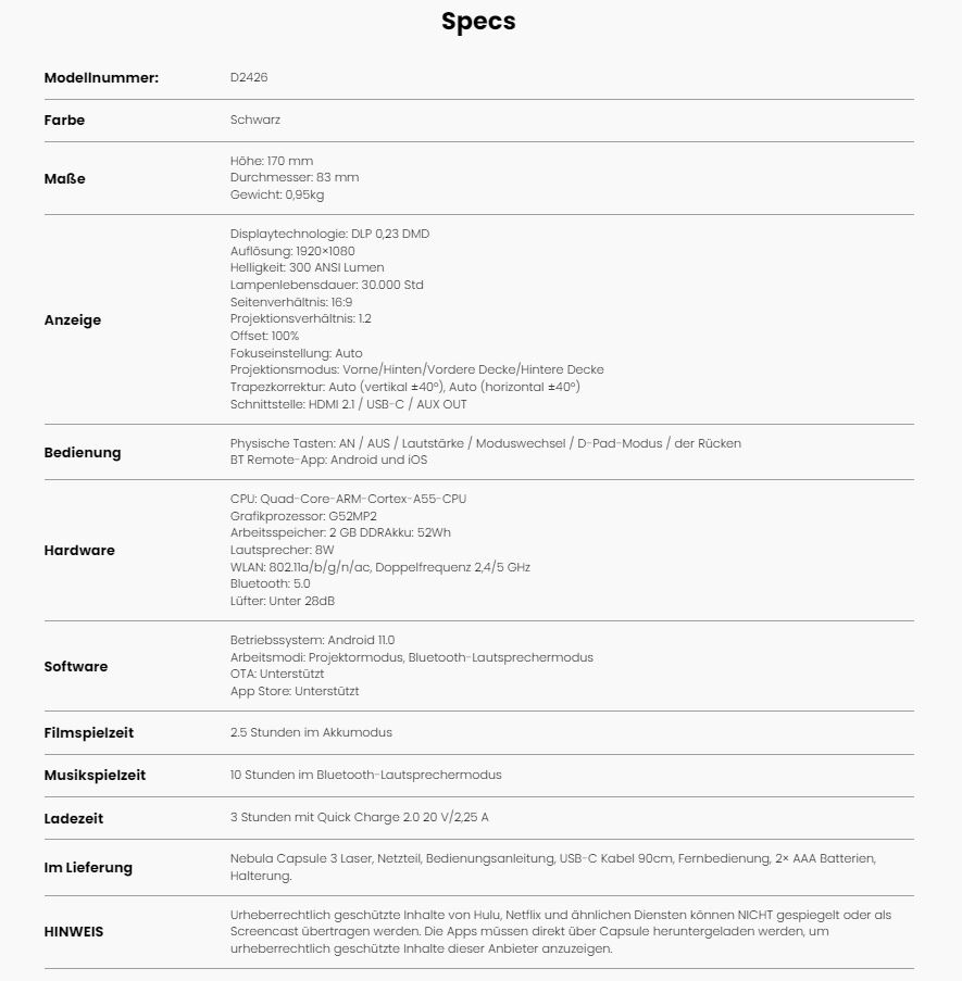 Anker Nebula Capsule 3 Laser 上手评测：袖珍投影仪 - Notebookcheck