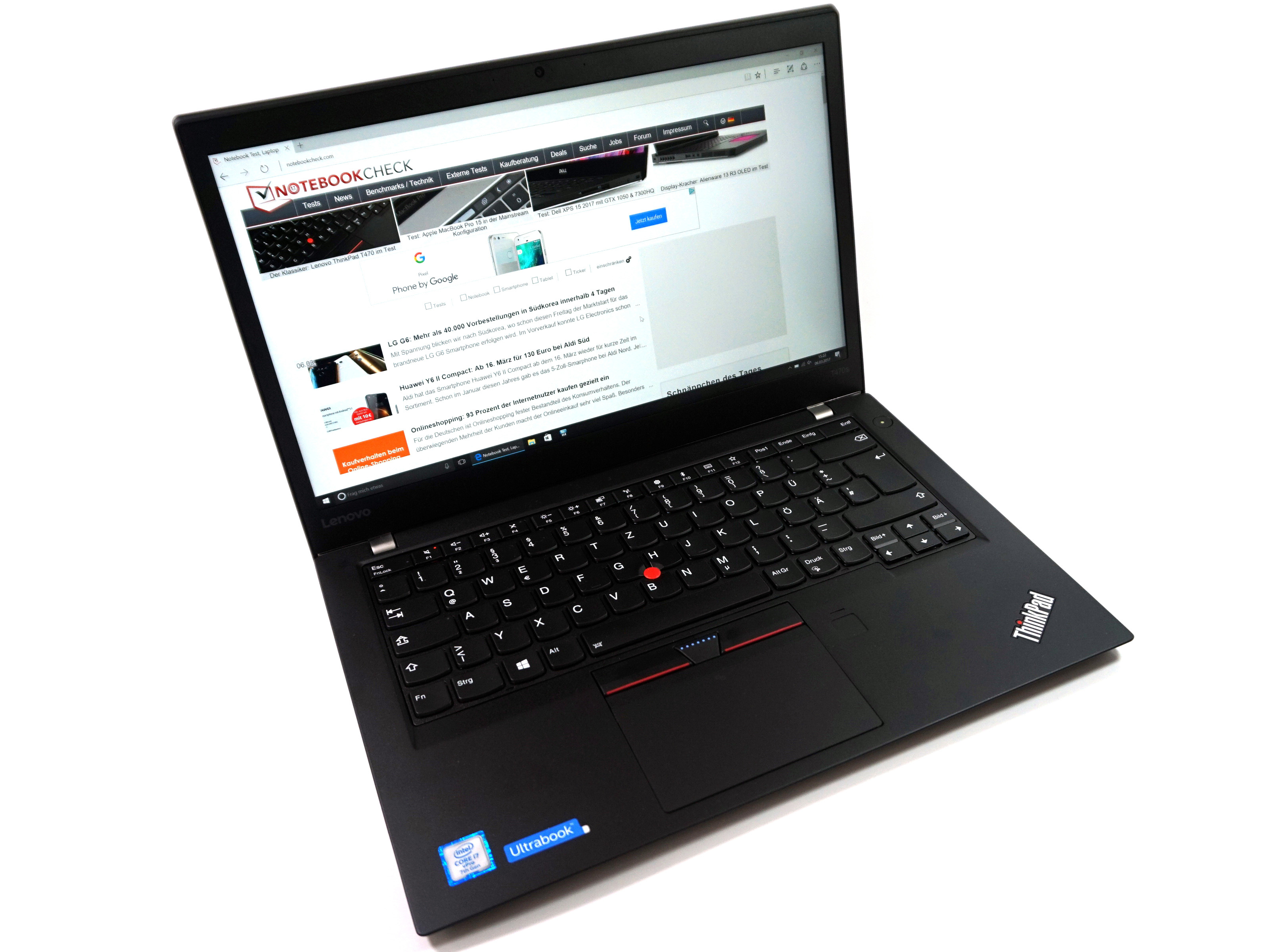联想ThinkPad T470s (Core i7, WQHD)笔记本评测 - Notebookcheck
